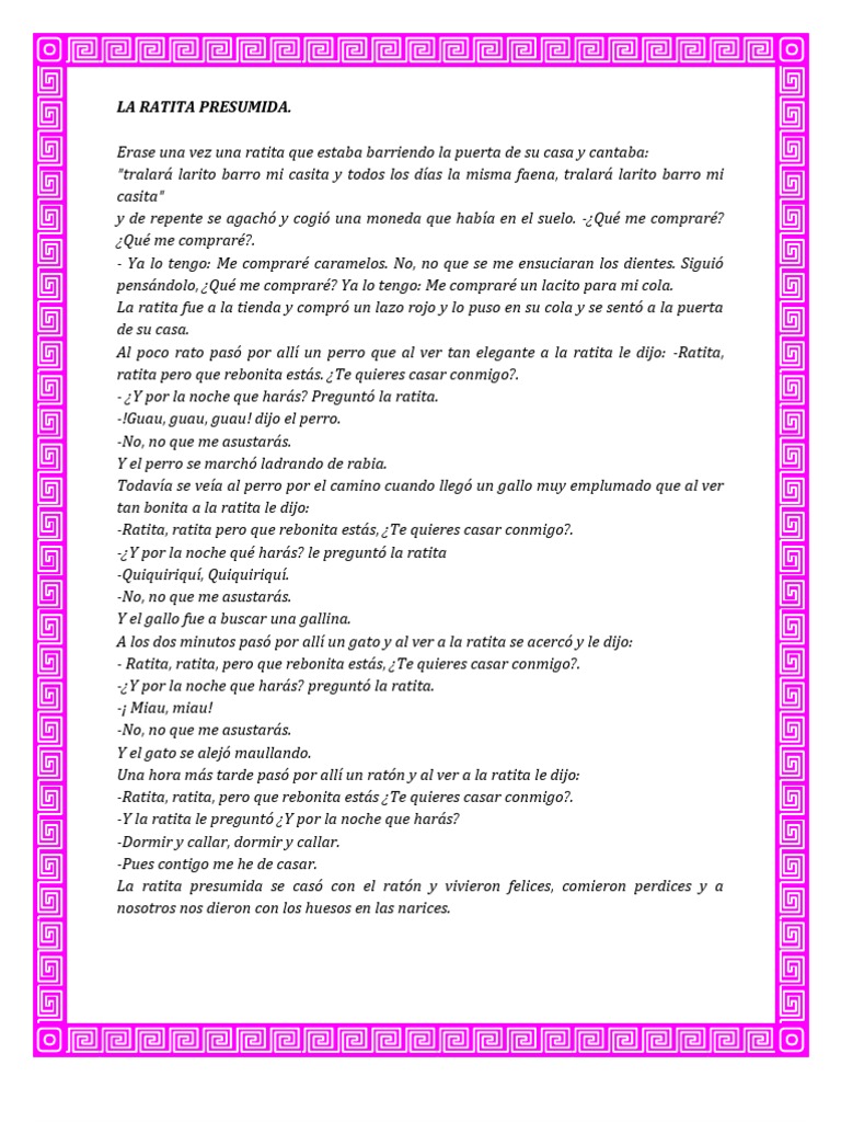 La Ratita Presumida | PDF | Caperucita Roja | Pollo