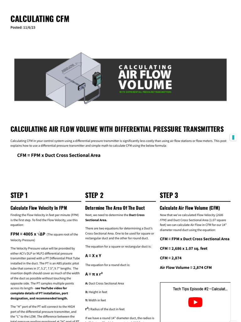 Calculating CFM _ Automation Components, Inc | PDF | Pressure ...