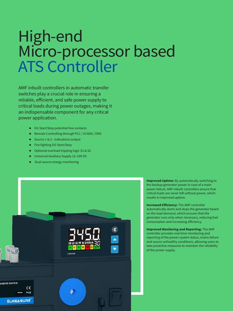 ATS Elmeasure Catalogue (100A-1600A) | PDF | Power Supply | Alternating ...