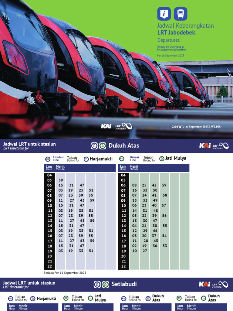 Jadwal LRT Jabodebek SEPT23 | PDF
