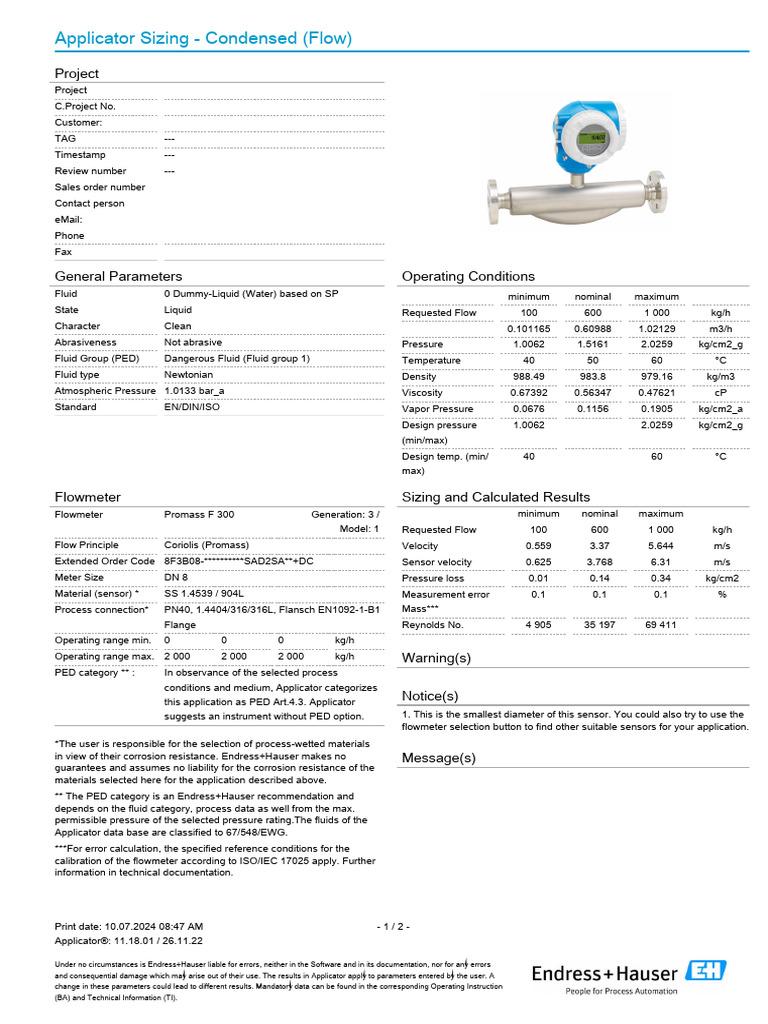 Sizing FLO 8F3B 20240710T084711Z011 | PDF | Flow Measurement | Viscosity