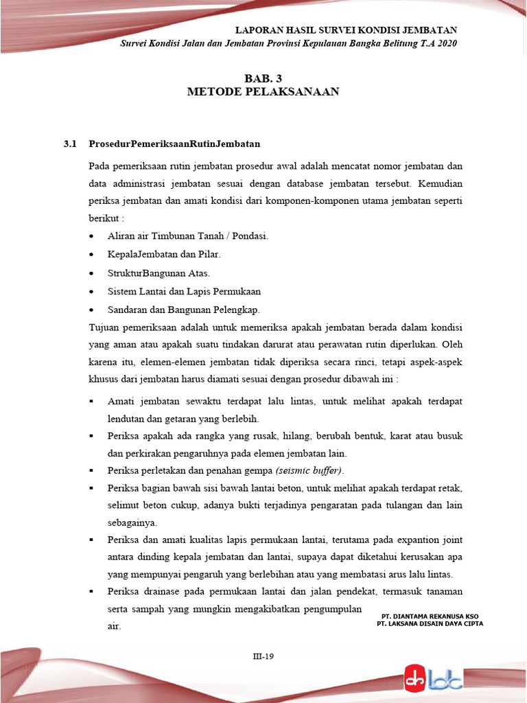Bab 3 Metode Pelaksanaan JBT | PDF
