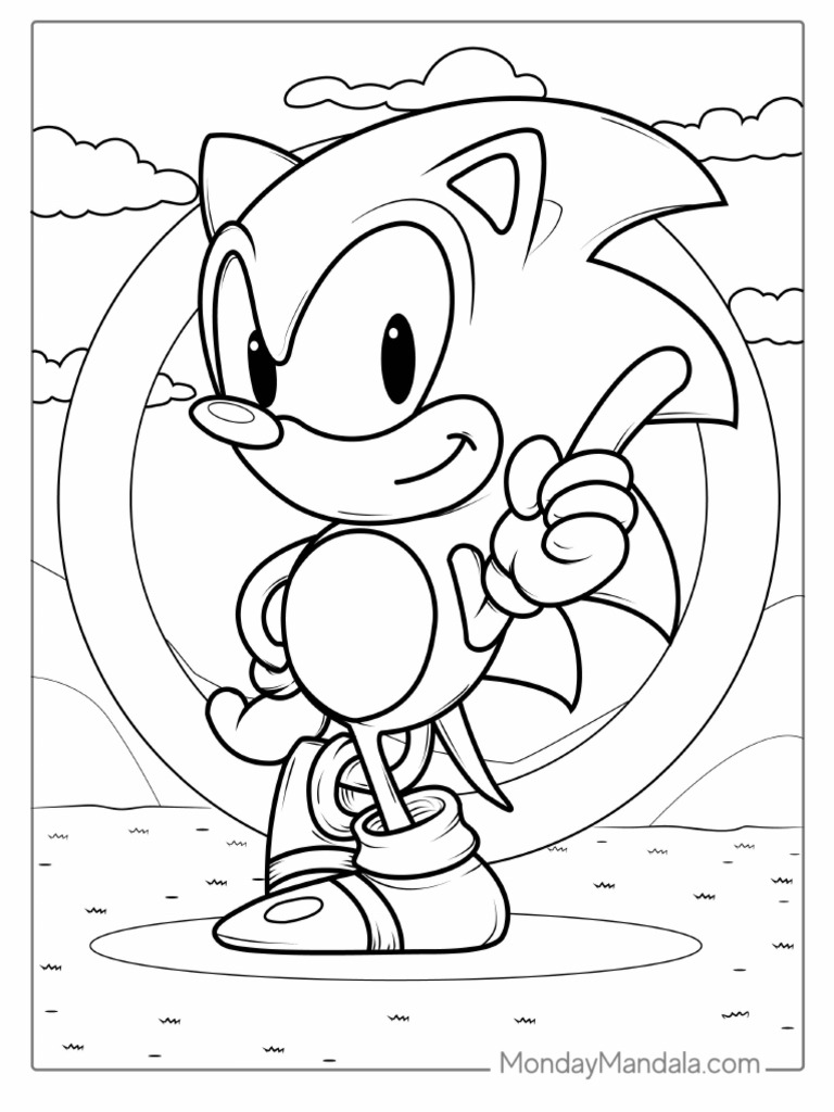 Smiling Sonic Coloring Sheet | PDF