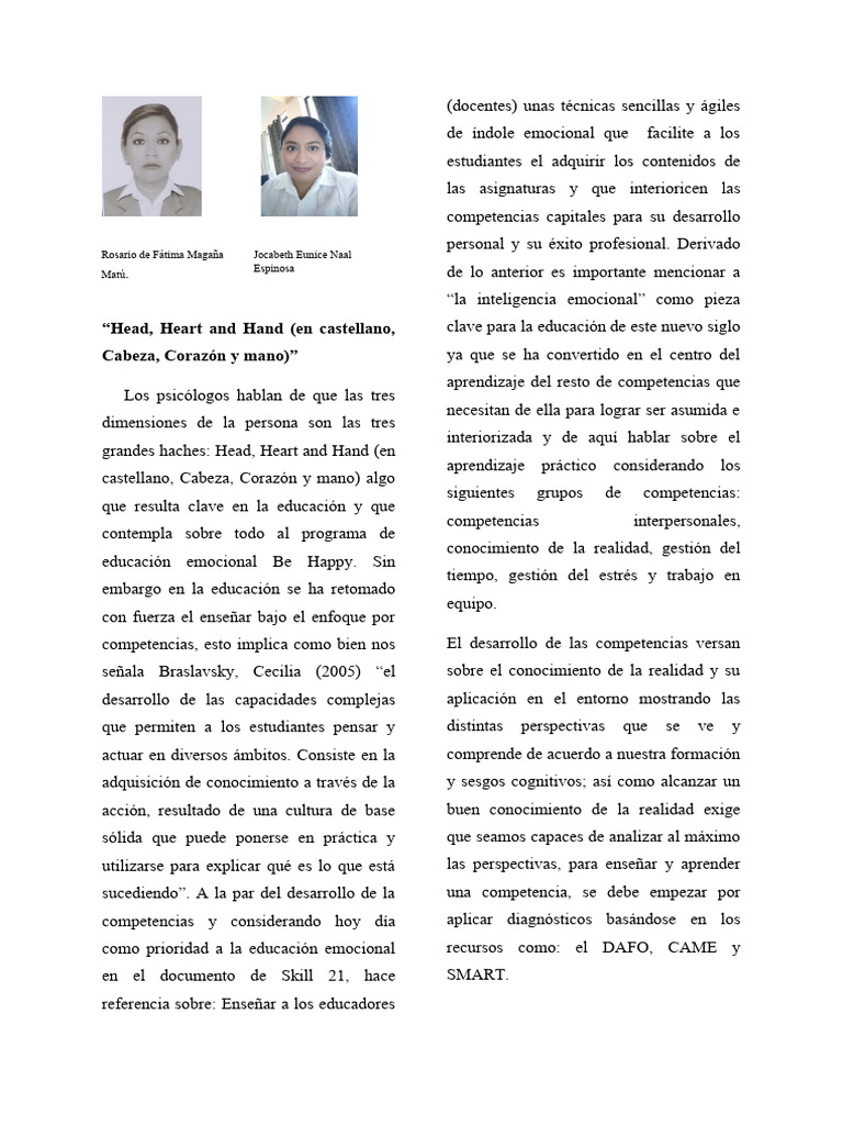 Articulo de Opinion Jocabeth Naal y Fatima Matu | PDF | Aprendizaje ...