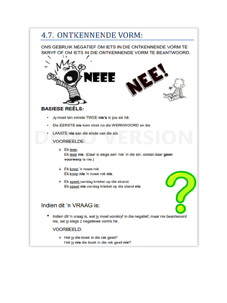 Ontkennende Vorm | PDF