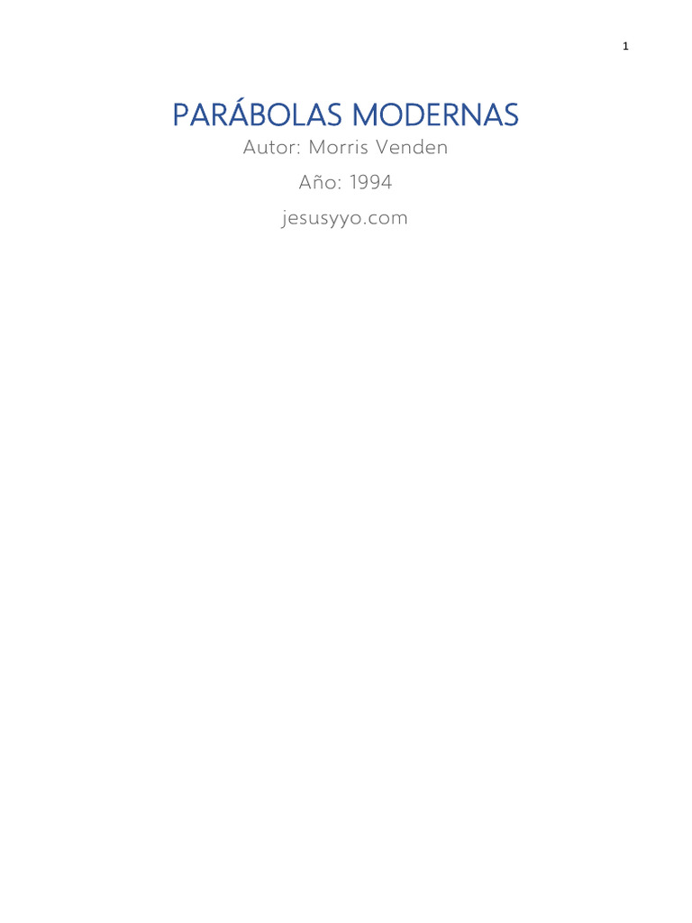 Parabolas Modernas - Morris Venden | PDF | Jesús | Pecado