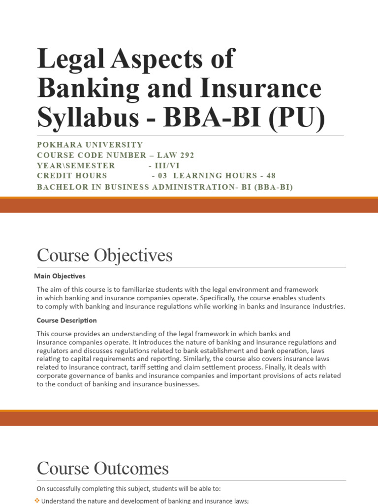 Legal Framework for Banking & Insurance | PDF | Banks | Financial Services