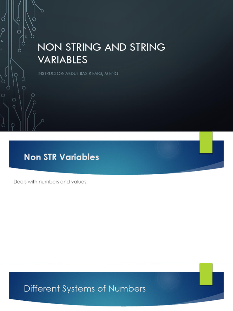 5 - Non STR and STR Variables | PDF | Bit | Numbers