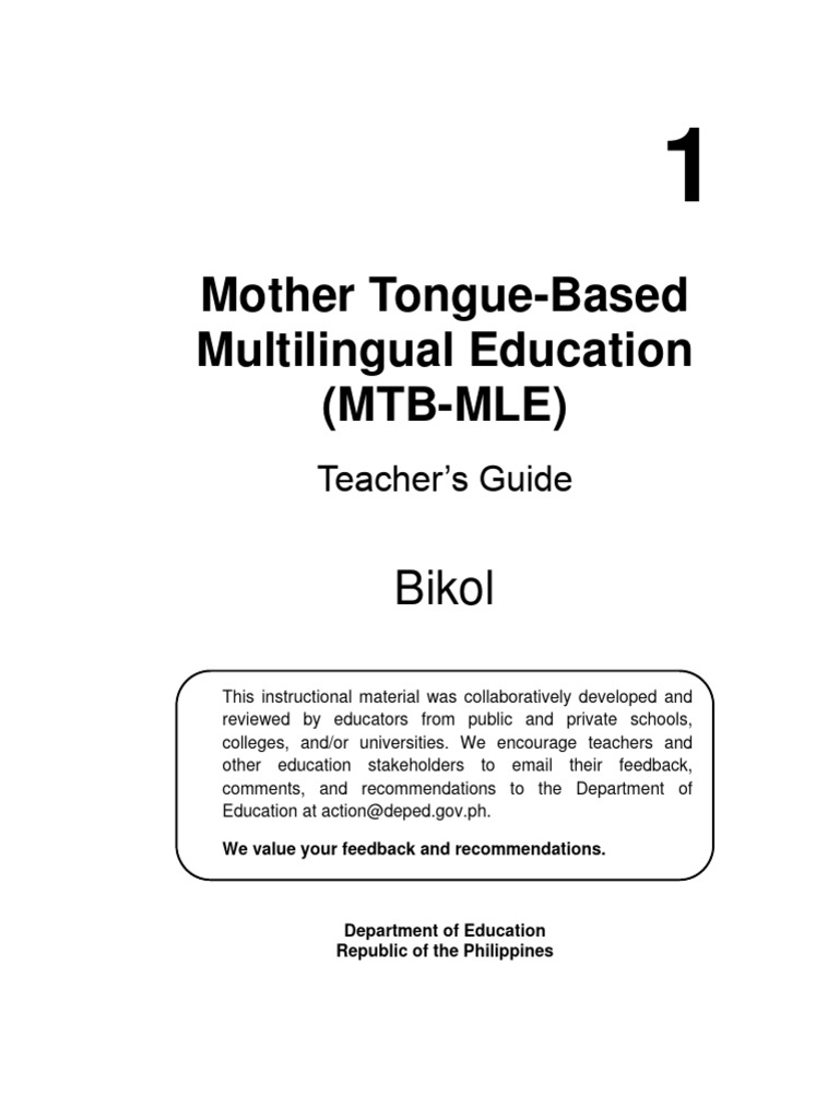 MTB-MLE Elements - TG - Bikol | PDF | Monopoly (Economics ...