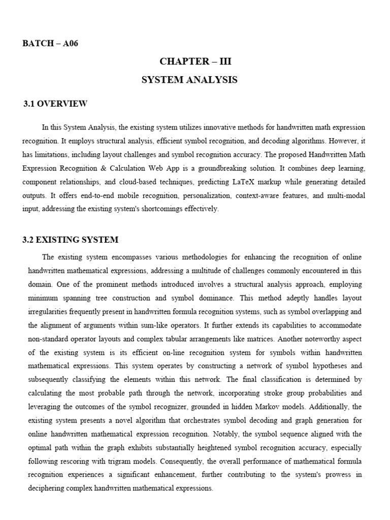 Handwritten Math Expression Recognition System | PDF | System | Mathematics