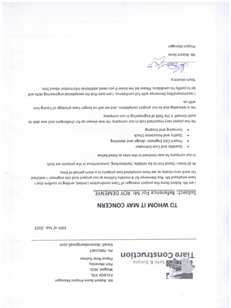 Tiare Construction Reference | PDF