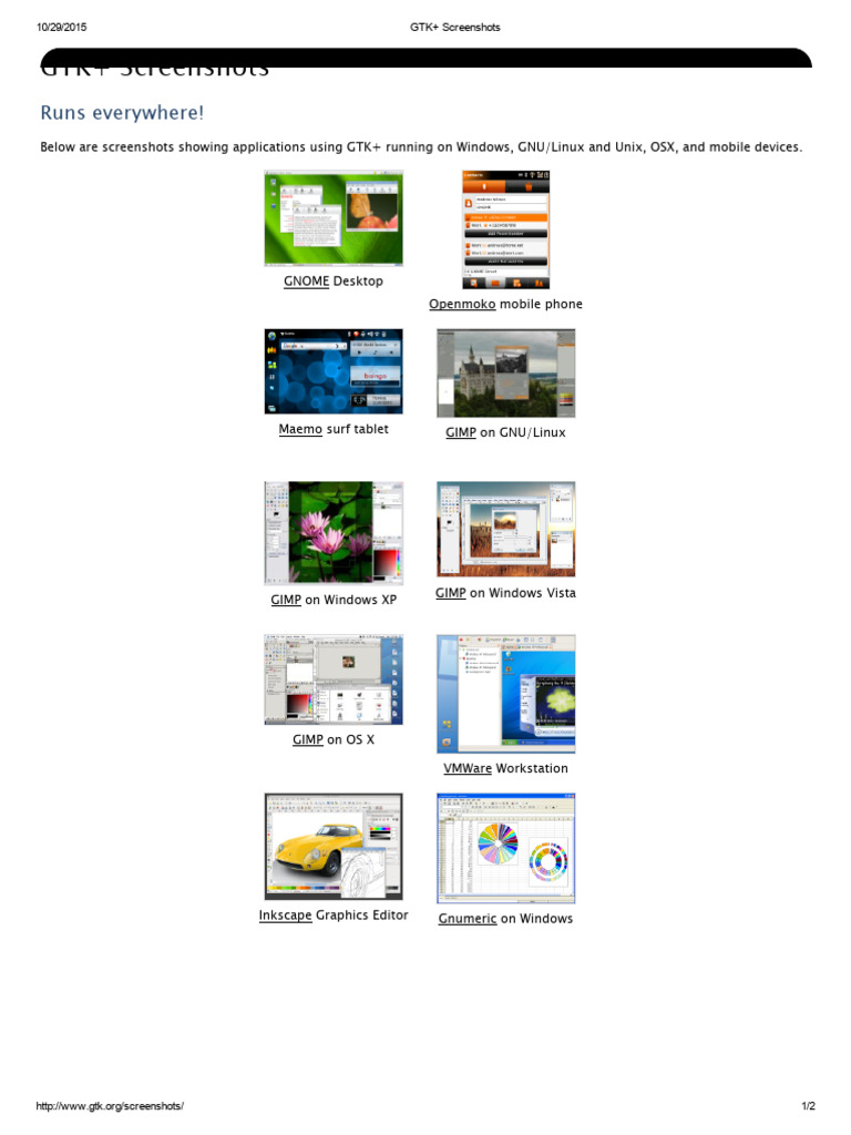 GTK+ Cross-Platform Showcase | PDF