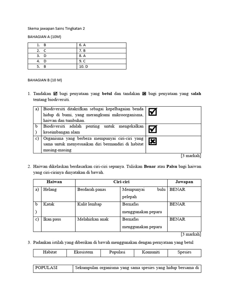 Skema Jawapan Sains Tingkatan 2 Pdf