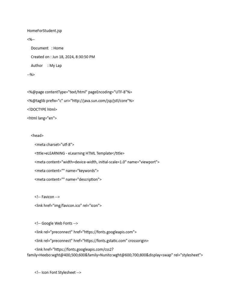 eLearning Student Home Page | PDF | Java Specification Requests | Computing