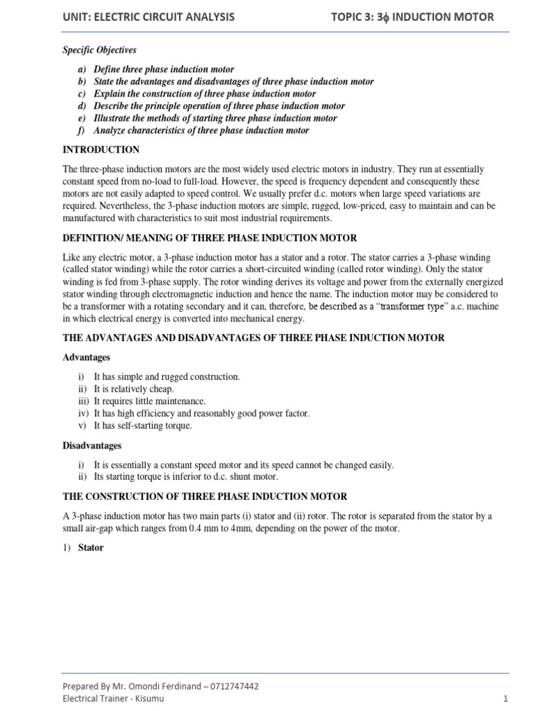 Three Phase Induction Motor | PDF | Electric Motor | Electrical Equipment