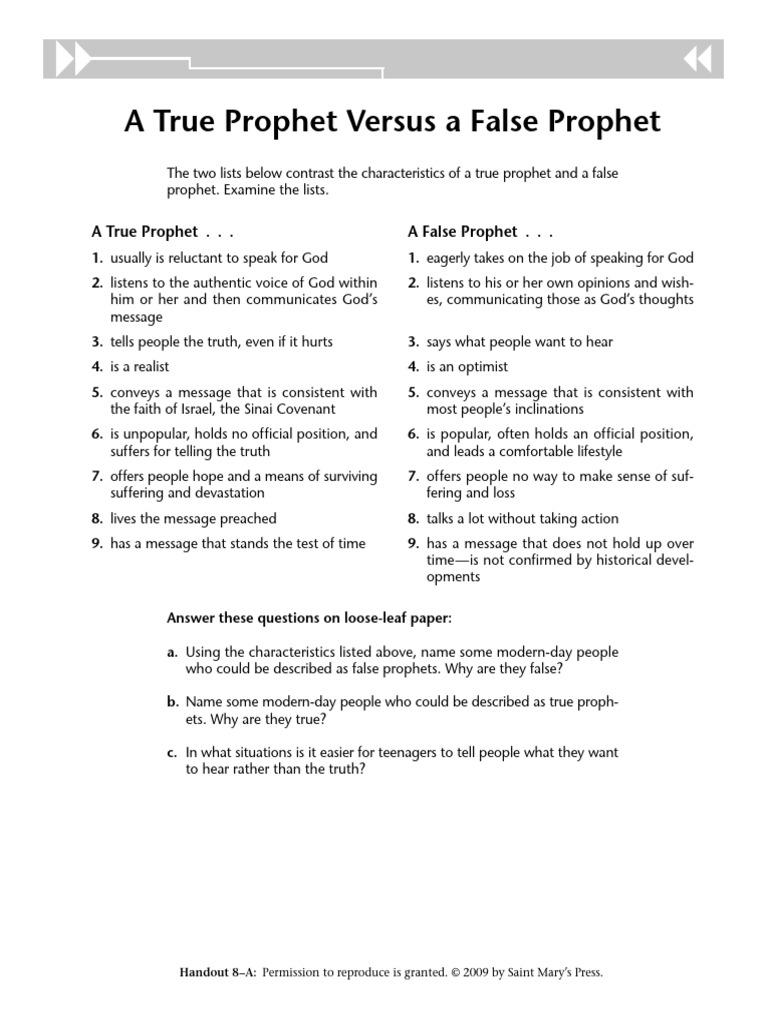 A True Prophet Versus A False Prophet | PDF | Religion & Spirituality