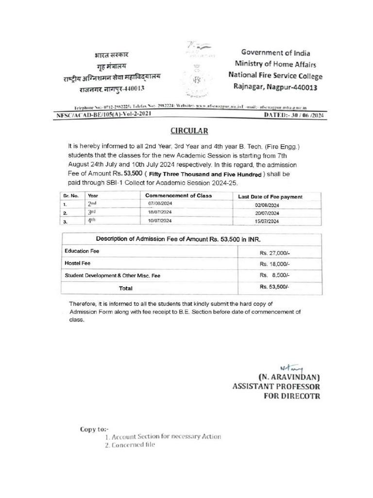 Office Circular BTech | PDF