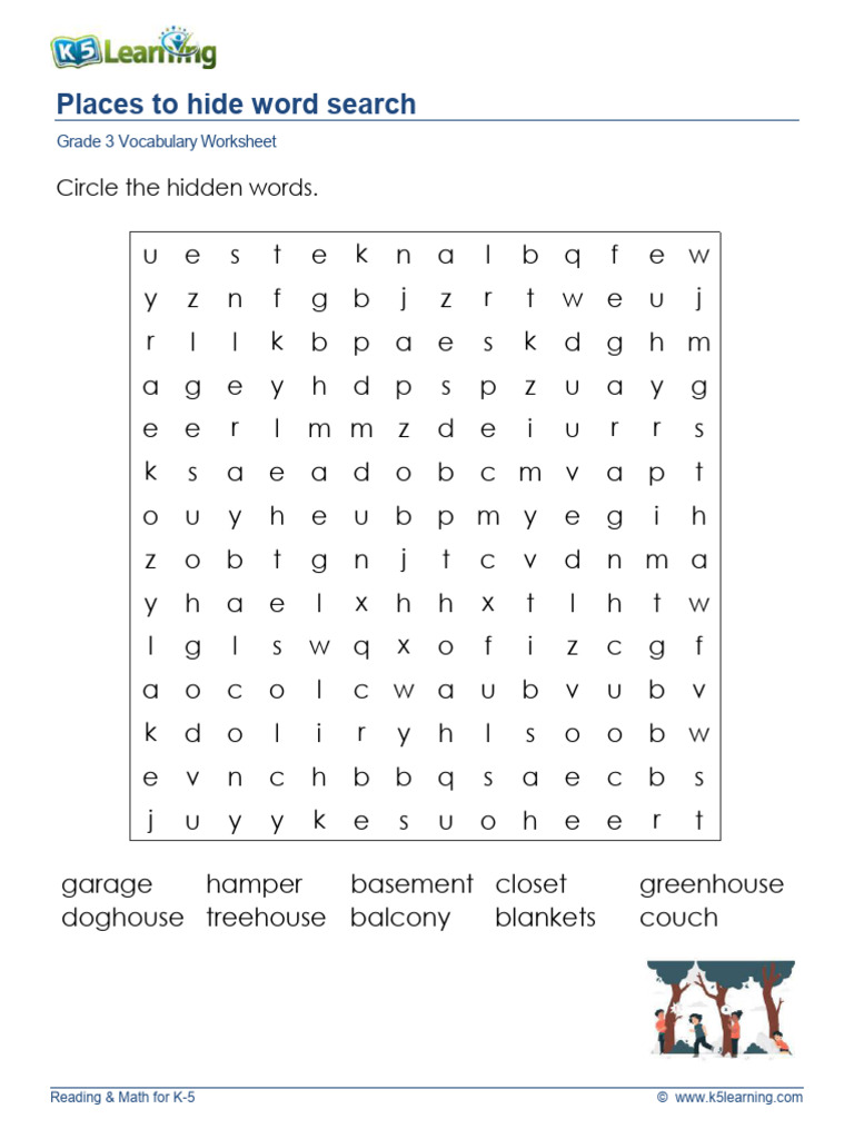 Grade 3 Vocabulary Word Search Worksheet | PDF
