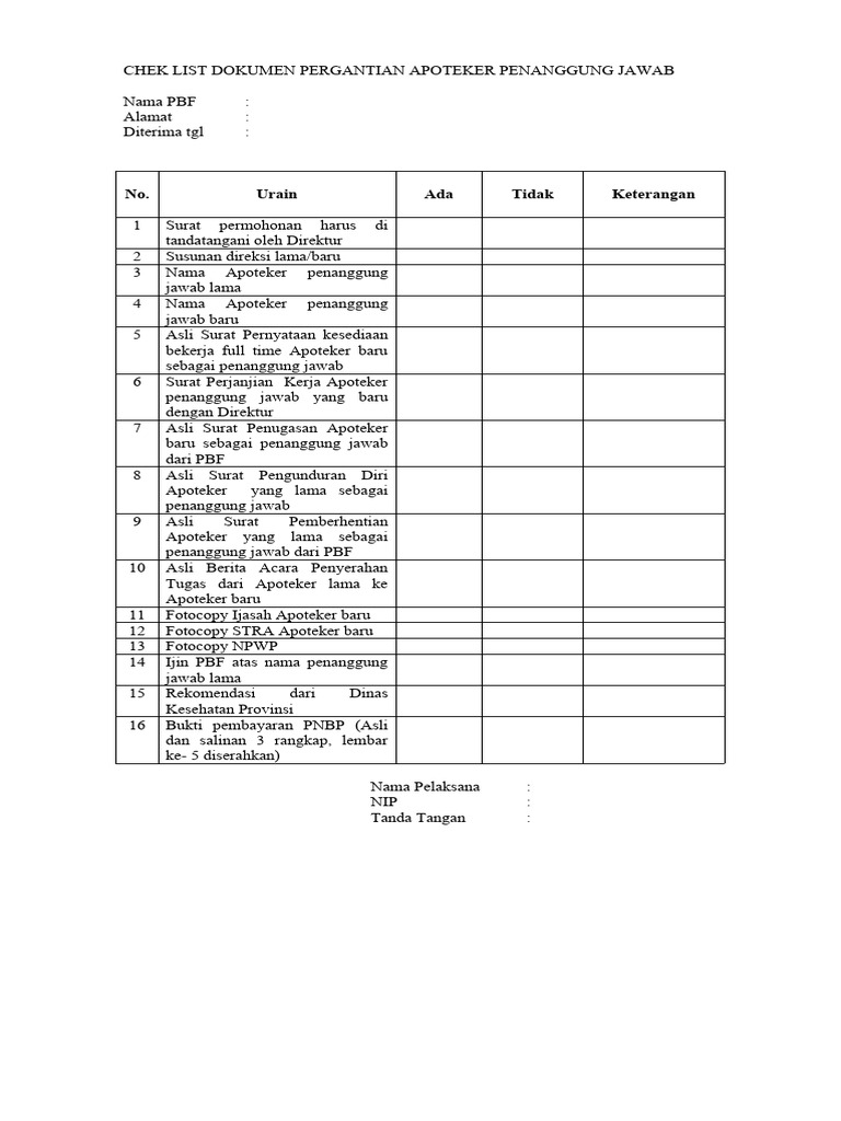 CHEK LIST pbf | PDF
