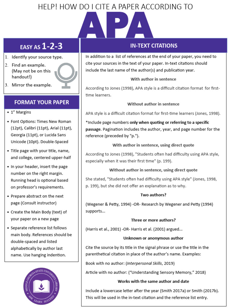APA Citation Guide | PDF | Apa Style | Citation