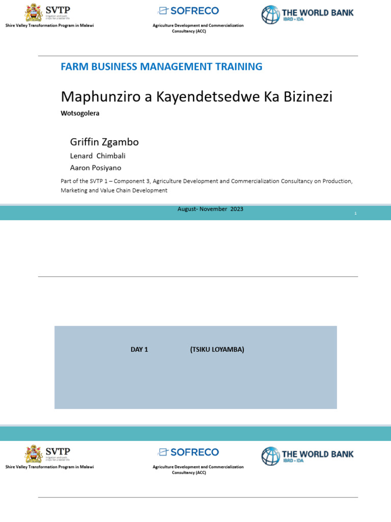 Acc Training Presentation FBM - Chichewa Version | PDF