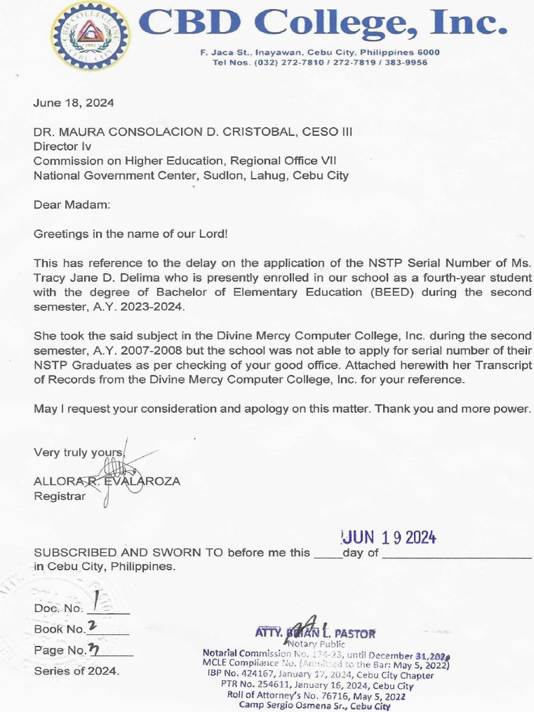 Justification Letter | PDF