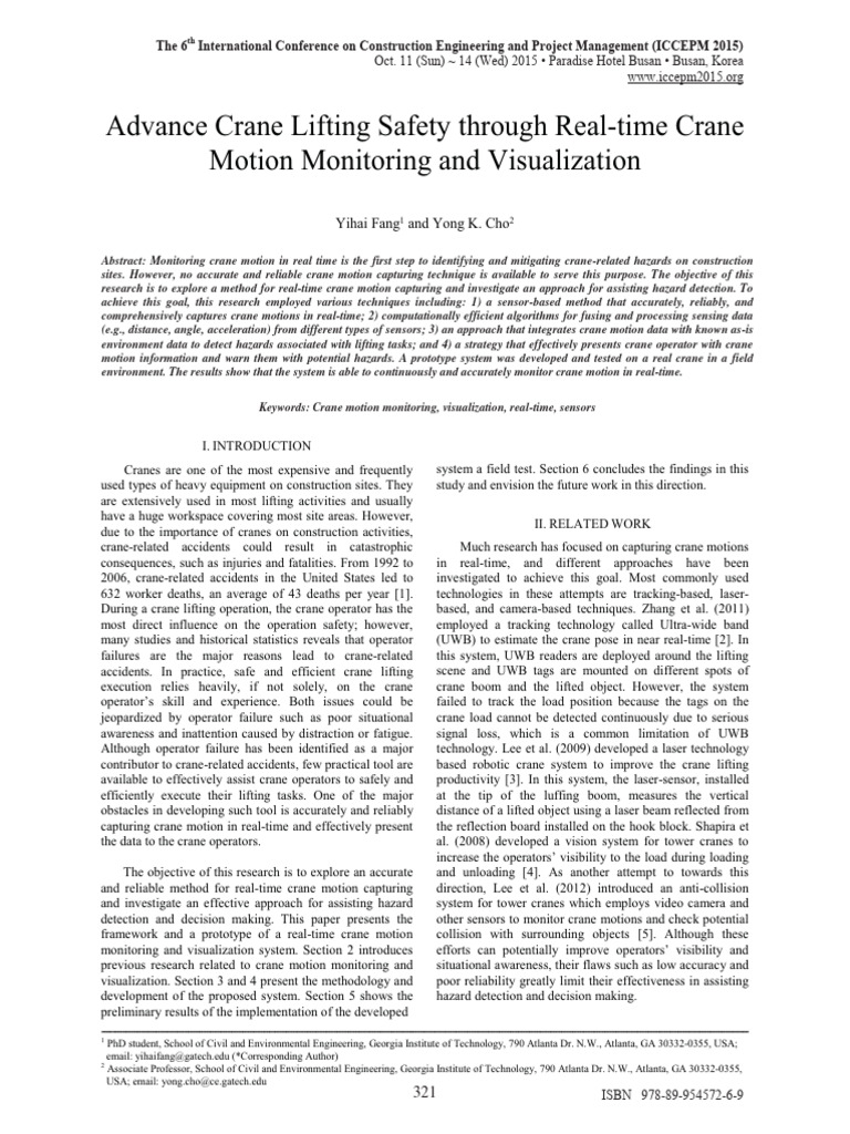 Advance Crane Lifting Safety Through Rea (1) | PDF | Crane (Machine) | Automation