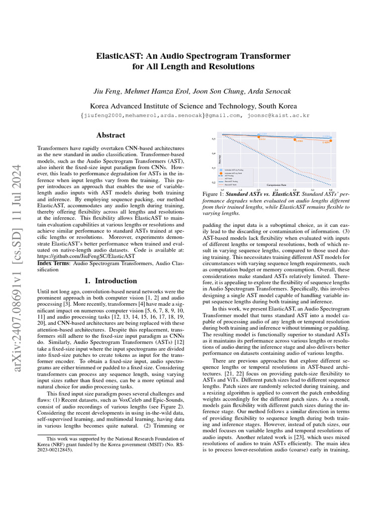 An Audio Spectrogram Transformer for All Length and Resolutions | Download Free PDF | Data ...