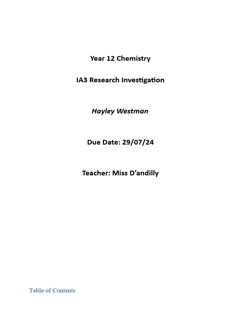 WESTMAN, Hayley IA3 Research Investigation | PDF | Polymers | Textiles