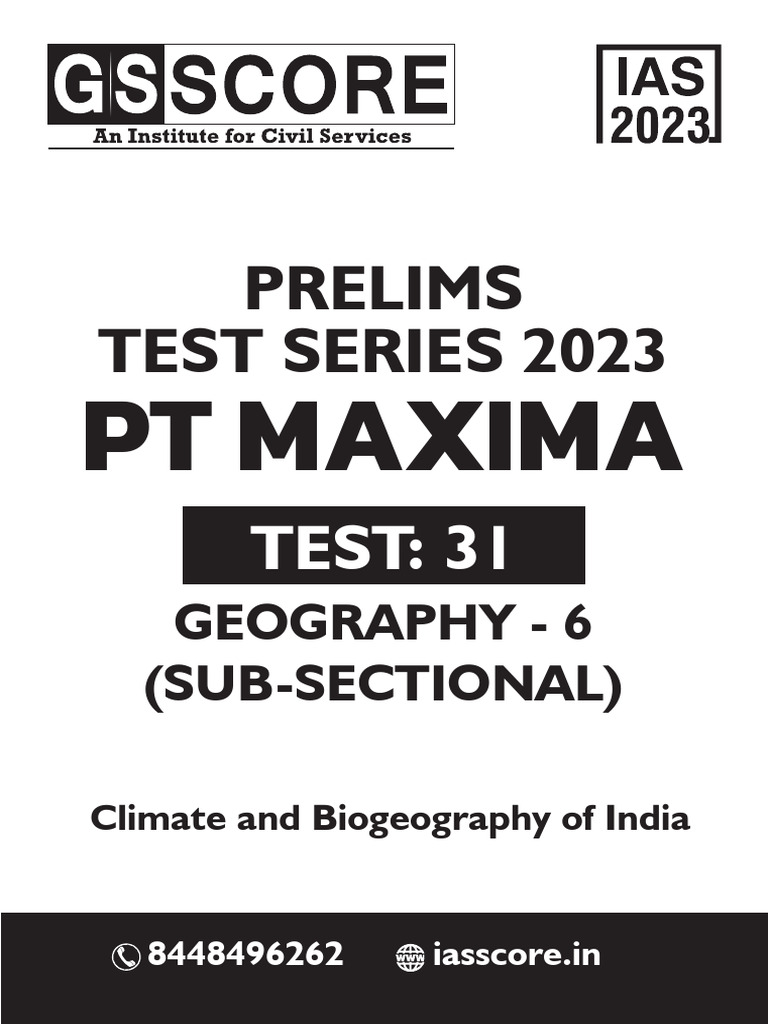 Test-31 (Geography-6) | PDF | Monsoon | Jet Stream