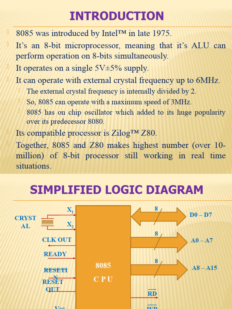 01 Logic Diag & Simplified Arch Microprocessor | PDF | Integrated ...
