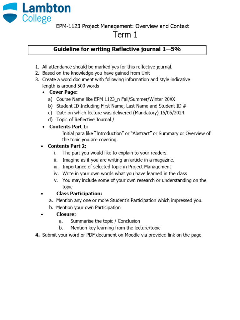 Guideline and Rubrics For Reflective Journal 1 | PDF | Experience ...