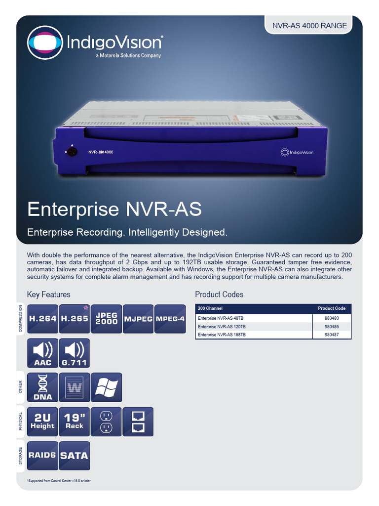Enterprise NVR AS 4000 - Datasheet - A4 | PDF | Hard Disk Drive | Computer Science