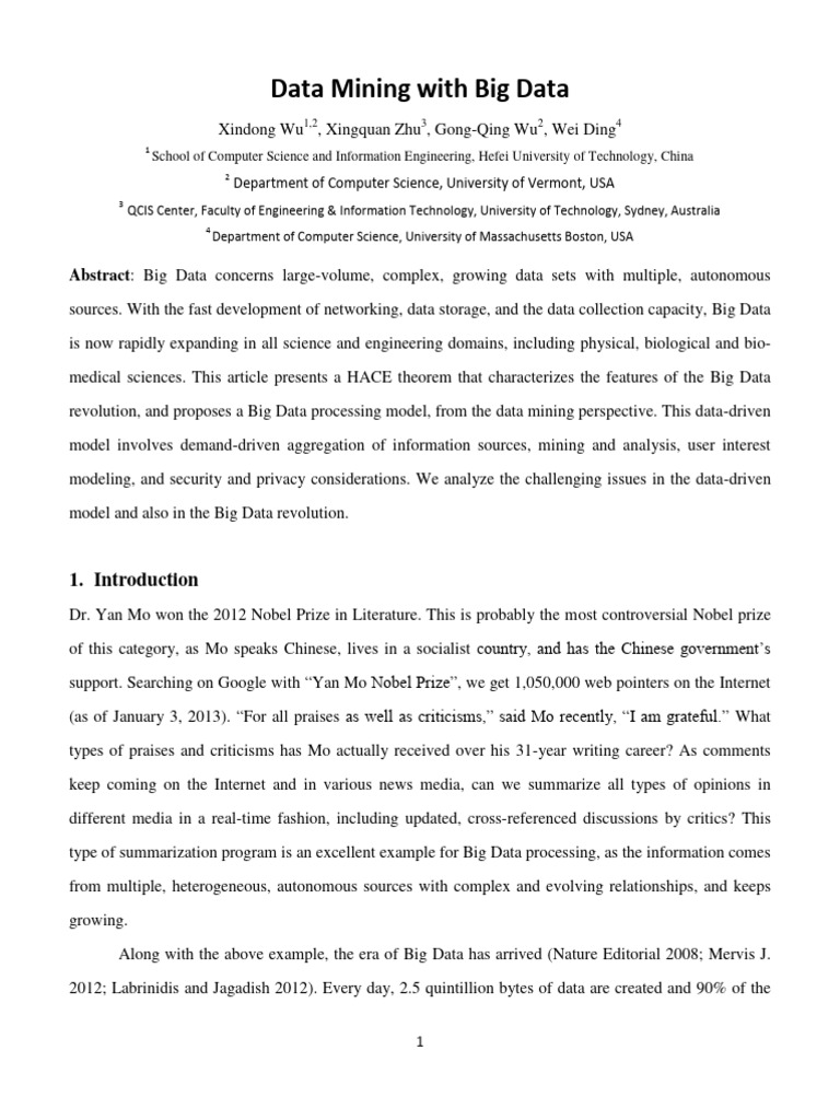 Data Mining With Big Data | PDF | Big Data | Map Reduce