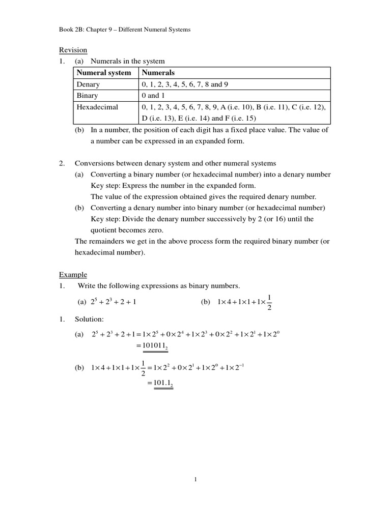 Revision 2b09 Numeral Systems Pdf Decimal Mathematics