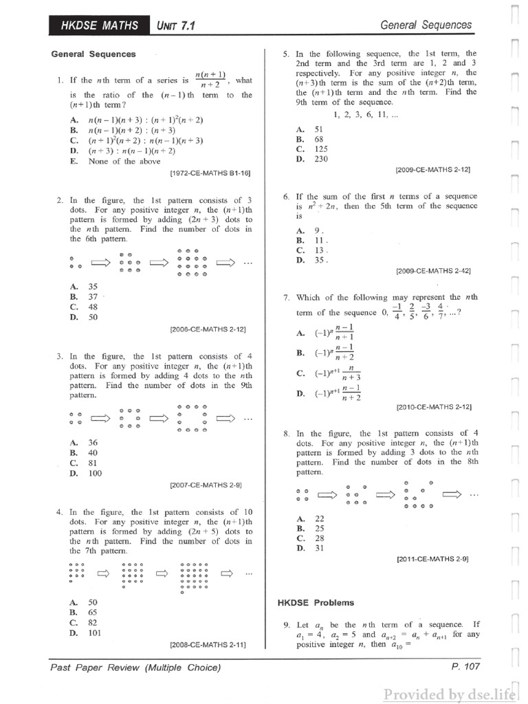 General Sequences Exercises 7 | PDF
