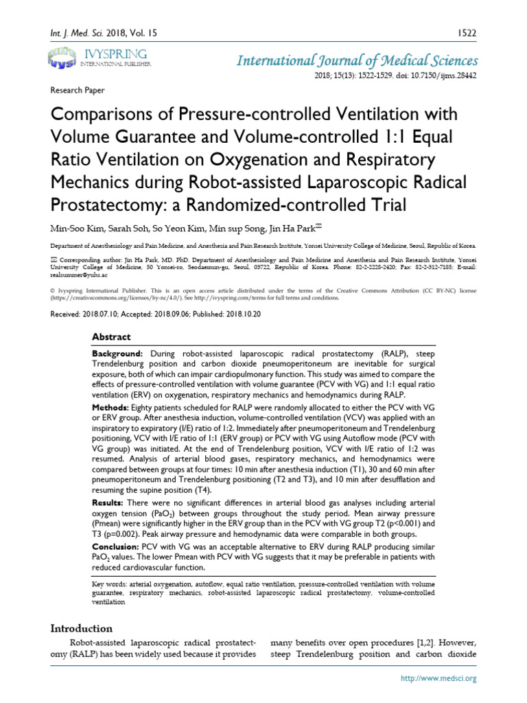 Autoflow Vs PCV-VG Vs PRVC | PDF | Anesthesia | Physiology