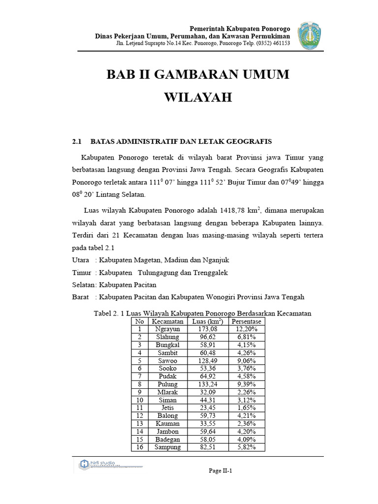 BAB 2 GAMBARAN UMUM Reff Ponorogo | PDF