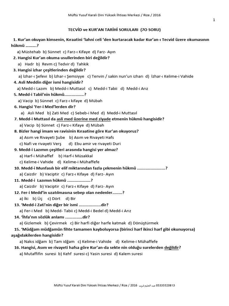 Tecvid Soru Cevap | PDF