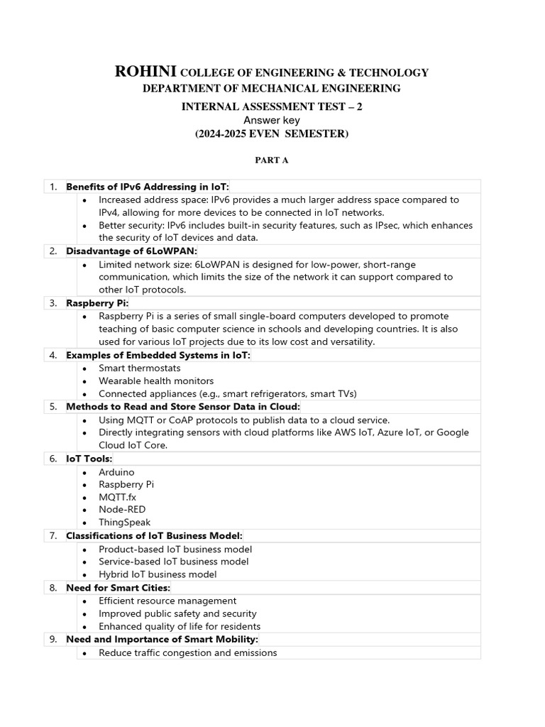 IAT 2 Answer Key | PDF | Wireless Sensor Network | Internet Of Things IAT 2 Answer Key | PDF | Wireless Sensor Network | Internet Of Things