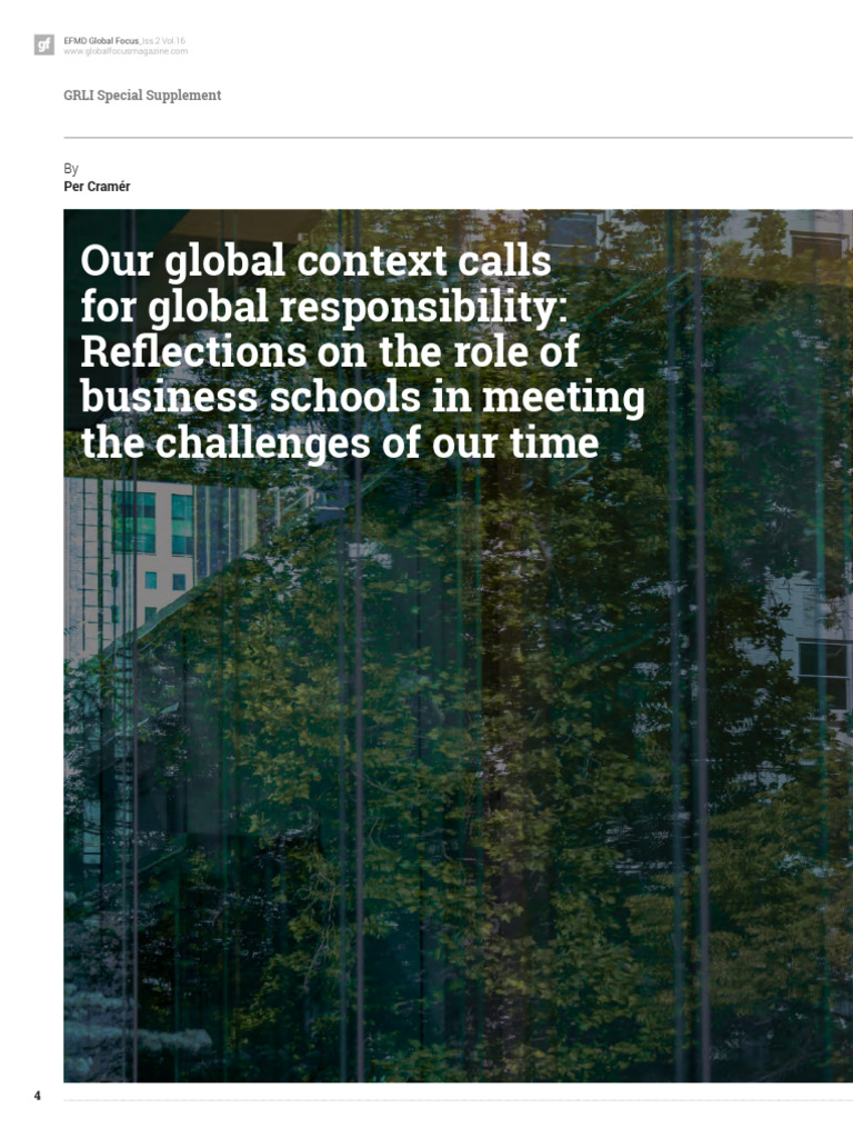 Global Responsibility in Business Education | PDF | Sustainability ...