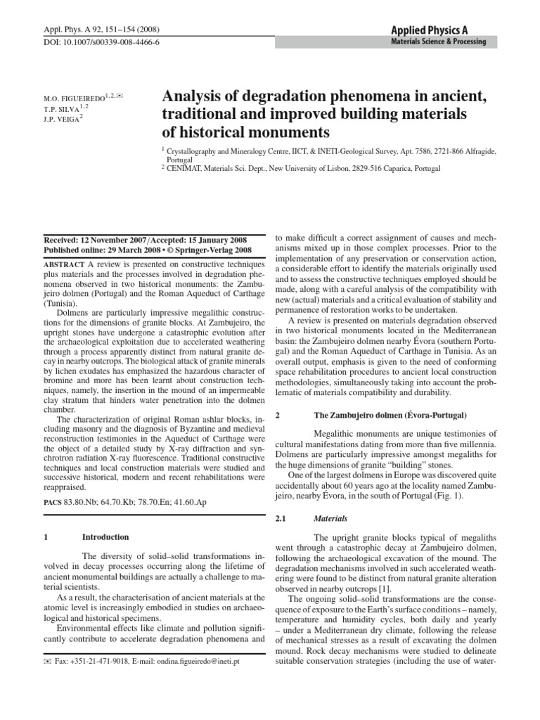 Analysis of Degradation Phenomena in Anc | PDF | Mortar (Masonry ...
