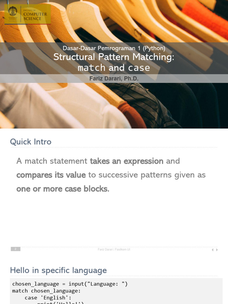 Topik 03 Structural Pattern Matching v02 | PDF Topik 03 Structural Pattern Matching v02 | PDF