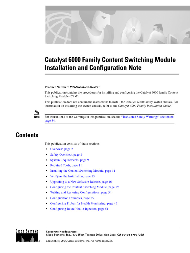 Catalyst 6000 Family Content Switching Module Installation and ...