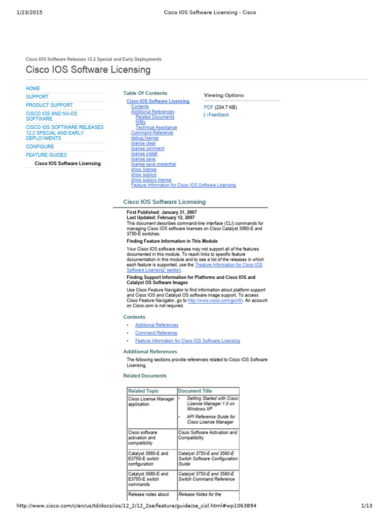 Cisco IOS Software Licensing - Cisco | PDF | Xml Schema | Ios