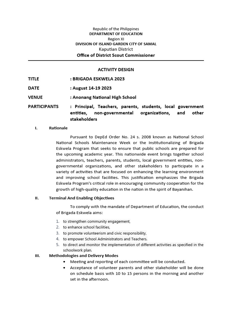BE Activity-Design | PDF