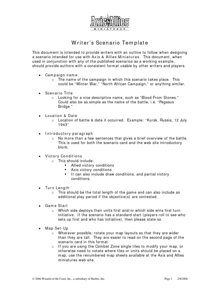 AAM Writers Scenario Template | PDF | Military Of Germany | Military ...