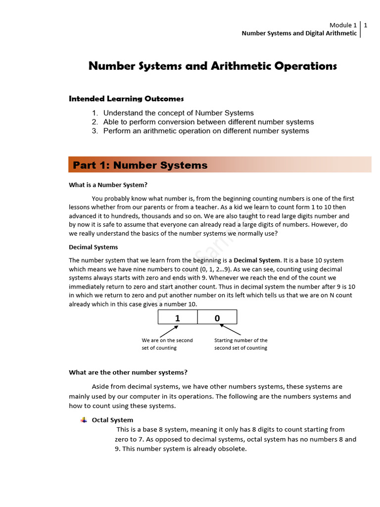 Module 1 | PDF | Binary Coded Decimal | Arithmetic
