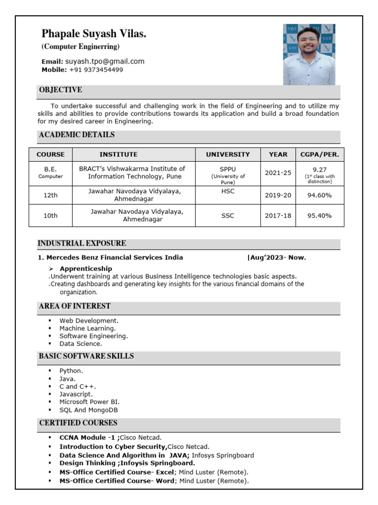 Resume Suyash_240205_190447 | Download Free PDF | Computer Science | Information Technology