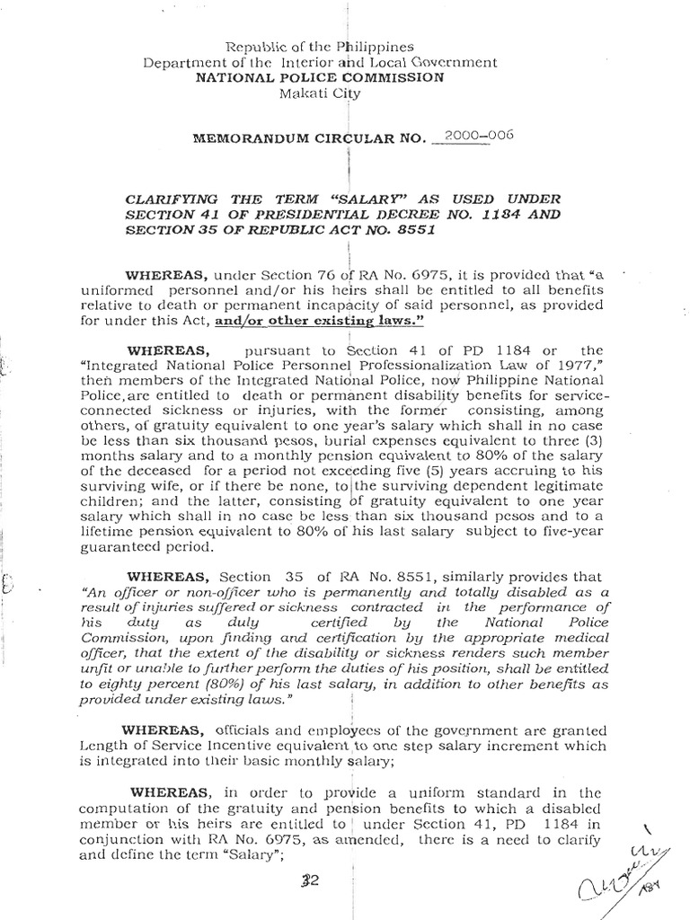 Napolcom MC No 2000-006 | PDF